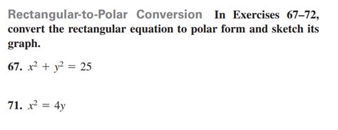 Solved Rectangular To Polar Conversion In Exercises Chegg Com