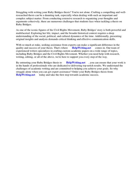 Ruby Bridges Thesis Pdf