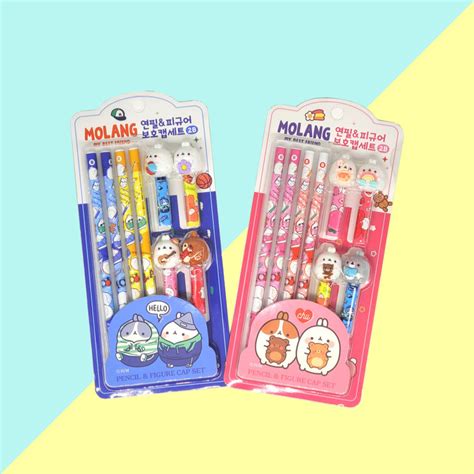 몰랑 연필 피규어 보호캡 세트 메이드몰