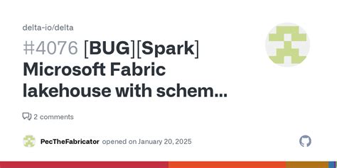 Bug Spark Microsoft Fabric Lakehouse With Schema Enabled · Issue