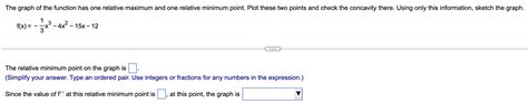Solved The Graph Of The Function Has One Relative Maximum