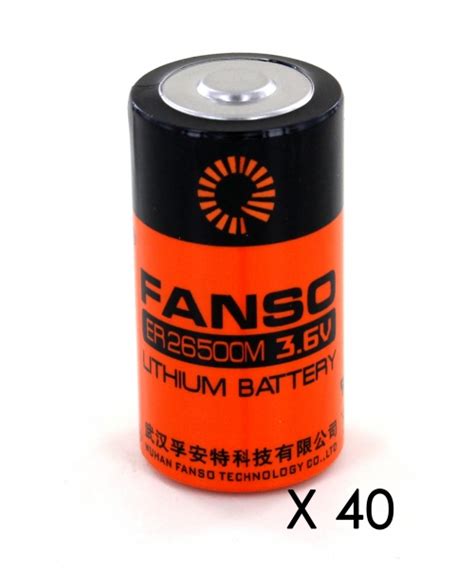 40 Piles lithium C 3.6V 6Ah FANSO (ER26500M/S) - Vlad