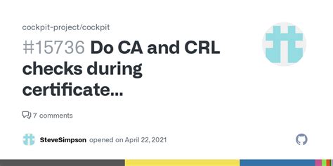 Do Ca And Crl Checks During Certificate Authentication · Issue 15736 · Cockpit Projectcockpit