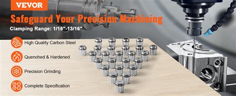 Vevor 25 Pcs Er32 Collet Set 1 16 13 16 Er32 Spring Collet Chuck Set 0 0006 15 μm Tir