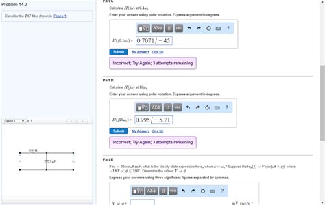 Solved Problem 14 2 Part A Consider The RC Filter Shown In Chegg Com