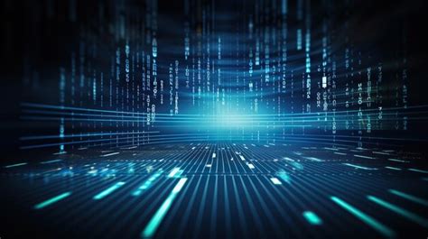 Premium Photo Virtual Digital Matrix Particles Abstract Cyber Space