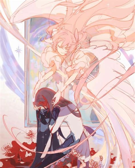 Madoka And Homura Иллюстрации арт Милые рисунки Иллюстрации