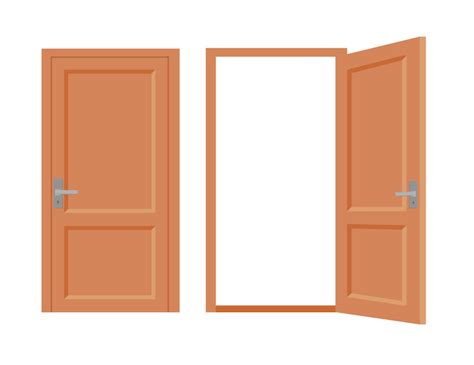 열리고 닫힌 문 벡터 일러스트 레이 션 Eps 10 프리미엄 벡터