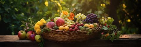 A Basket Filled With Lots Of Different Types Of Fruit Generative Ai