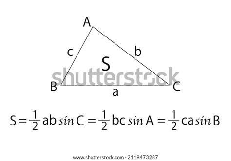 Formulas Finding Area Triangle Using Trigonometric เวกเตอร์สต็อก ปลอดค่าลิขสิทธิ์ 2119473287