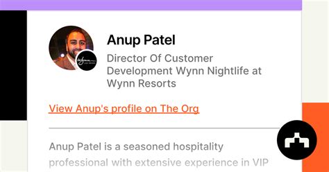 Anup Patel Director Of Customer Development Wynn Nightlife At Wynn
