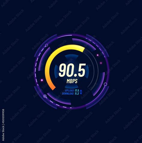 Internet Bandwidth Test Network Speed Meter Or Connection Signal Level Indicator Web Data