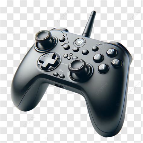 현대적인 경험을위한 듀얼 조이스틱 버튼과 무선 안테나를 특징으로하는 매끄러운 검은 게임 컨트롤러 블랙 게이밍 컨트롤러 무선 게임 컨트롤러 최신 게임 컨트롤러 Png