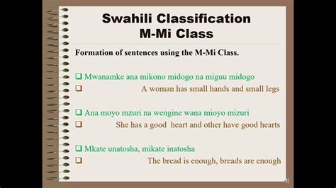 The Classification Of Swahili Words The M Mi Class Part Ii Youtube