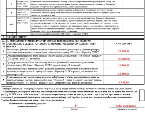 Нова форма декларації про майновий стан та доходи Приклад заповнення для отримання податкової