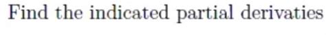 solved find the indicated partial derivaties 2 cos i fry