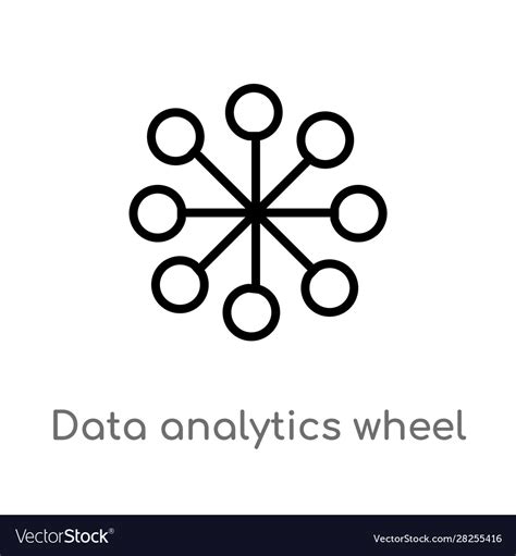 Outline Data Analytics Wheel Icon Isolated Black Vector Image