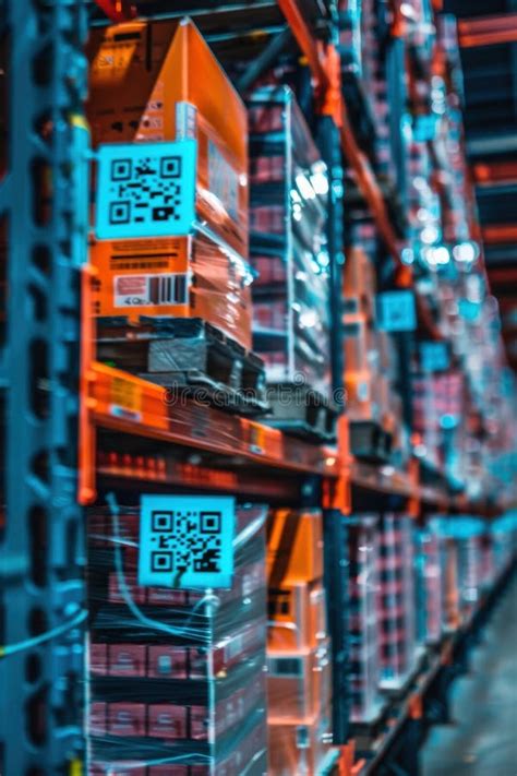 Efficient Inventory Management Warehouse Shelving With Rfid Tags And Qr Codes For Logistic