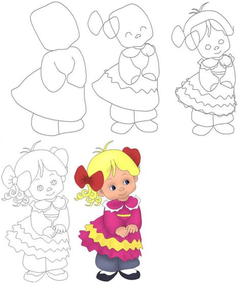 Как нарисовать девочку поэтапно карандашом