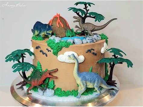 Dino Cake Decorating Ideas Dinosaur Designer Decorating Duo Cake