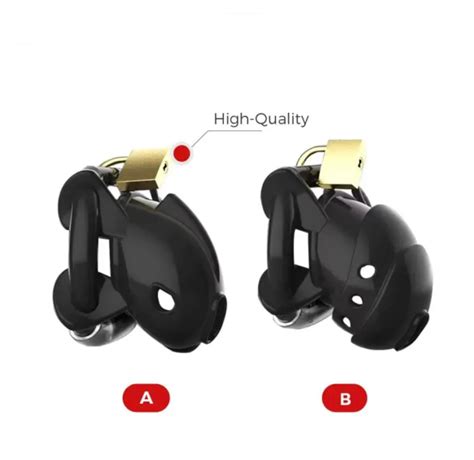 Male Chastity Cage Device Full Cover Cock Lock With Penis Ring Black