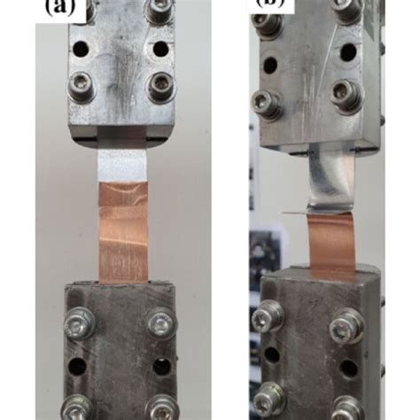 Lap Jointed Samples Mounted On A Universal Testing Machine For A Download Scientific Diagram
