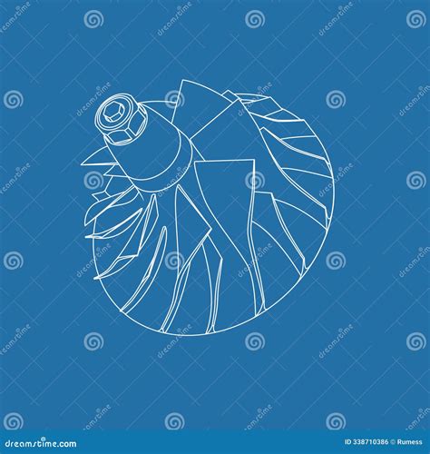 Turbocharger Compressor Wheel Impeller Icon Vector Illustration 196403796