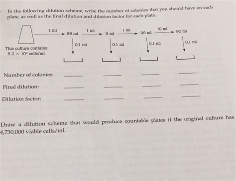 solved in the following dilution scheme write the number of