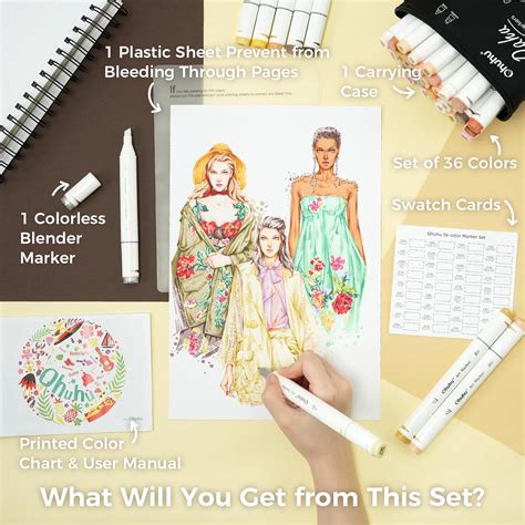 Ohuhu Alcohol Markers Skin Tones Double Tipped Skin Color Art Marker
