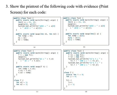 Solved Show The Printout Of The Following Code With Chegg