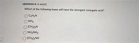 solved question 6 1 ﻿point which of the following bases