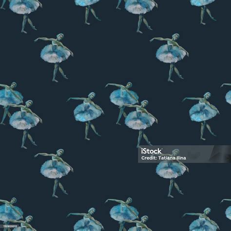 발레 페인팅 아크릴 완벽 한 패턴입니다 손으로 그린 발레리 나 일러스트 직물 천 벽지 스크랩북에 대 한 인쇄 교육에 대한 스톡 벡터 아트 및 기타 이미지 Istock