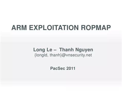 Ppt Arm Exploitation Ropmap Powerpoint Presentation Free Download