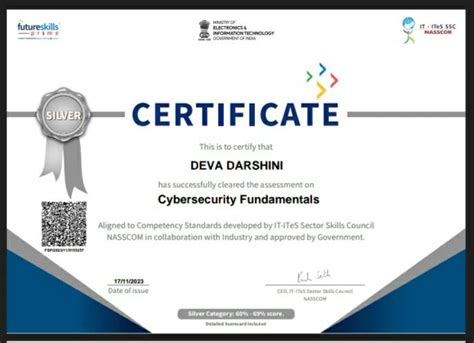 Deva Darshini On Linkedin Cybersecurity Fundamentals Certificate From