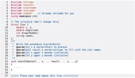 Solved Define And Implement The Procedure Starsinsector