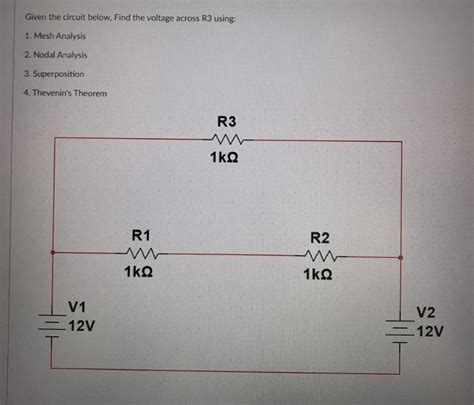 Solved Given The Circuit Below Find The Voltage Across
