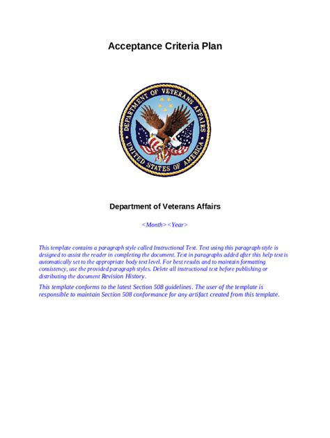 Acceptance Criteria Plan Template Acceptance Criteria Plan Template Doc Template PdfFiller