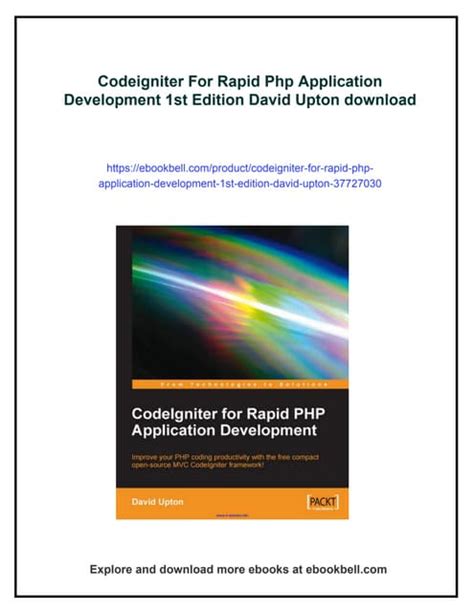 Codeigniter For Rapid Php Application Development 1st Edition David Upton Pdf