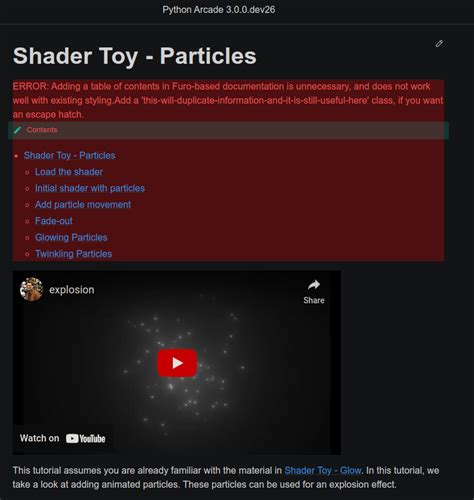 Furo Sphinx Theme Renders An Error On Some Pages Using Toctrees Issue Pythonarcade