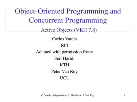Ppt Object Oriented Programming And Concurrent Programming Active Objects Vrh 78 Powerpoint