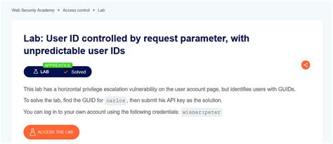 Access Control Vulnerabilities Apprentice User Id Controlled By