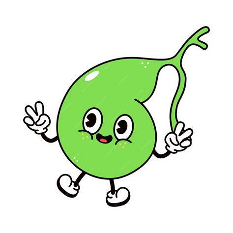 Premium Vector Cute Jumping Gallbladder Character