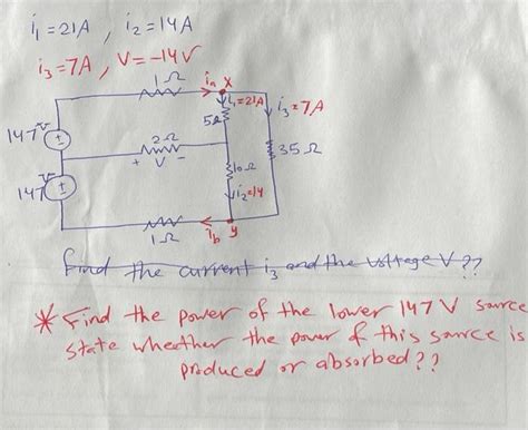 Solved I121 Ai214 Ai−7 Av−14 V Find The Current I3 And