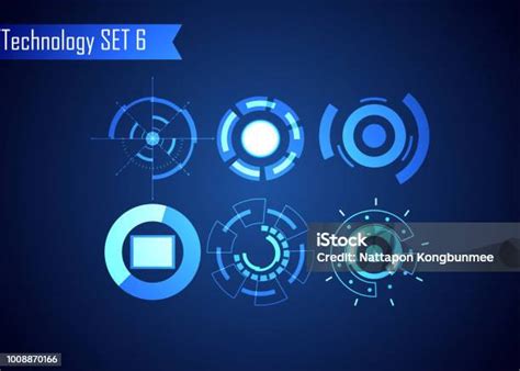 원 추상 디지털 기술 Ui 미래 Hud 가상 인터페이스 요소 Scifi 현대 사용자에 게 그래픽 모션 테마 기술 게임 컨트롤