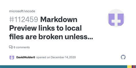 Markdown Preview Links To Local Files Are Broken Unless They Are