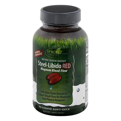 Irwin Naturals Steel Libido Red Liquid Soft Gels Front Right Elevated