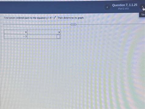Solved Find seven ordered pairs to the equation y 4 x² Then Chegg com