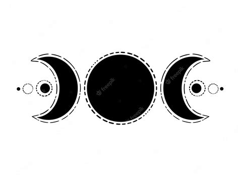 검은 달과 초승달 아이콘 프리미엄 벡터