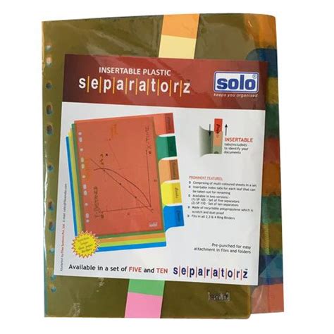 Insertable Plastic File Separator Size A At Packet In Chennai