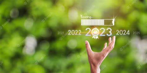 Premium Photo Countdown To 2023 Concept The Taps A Virtual Download Bar With A Loading